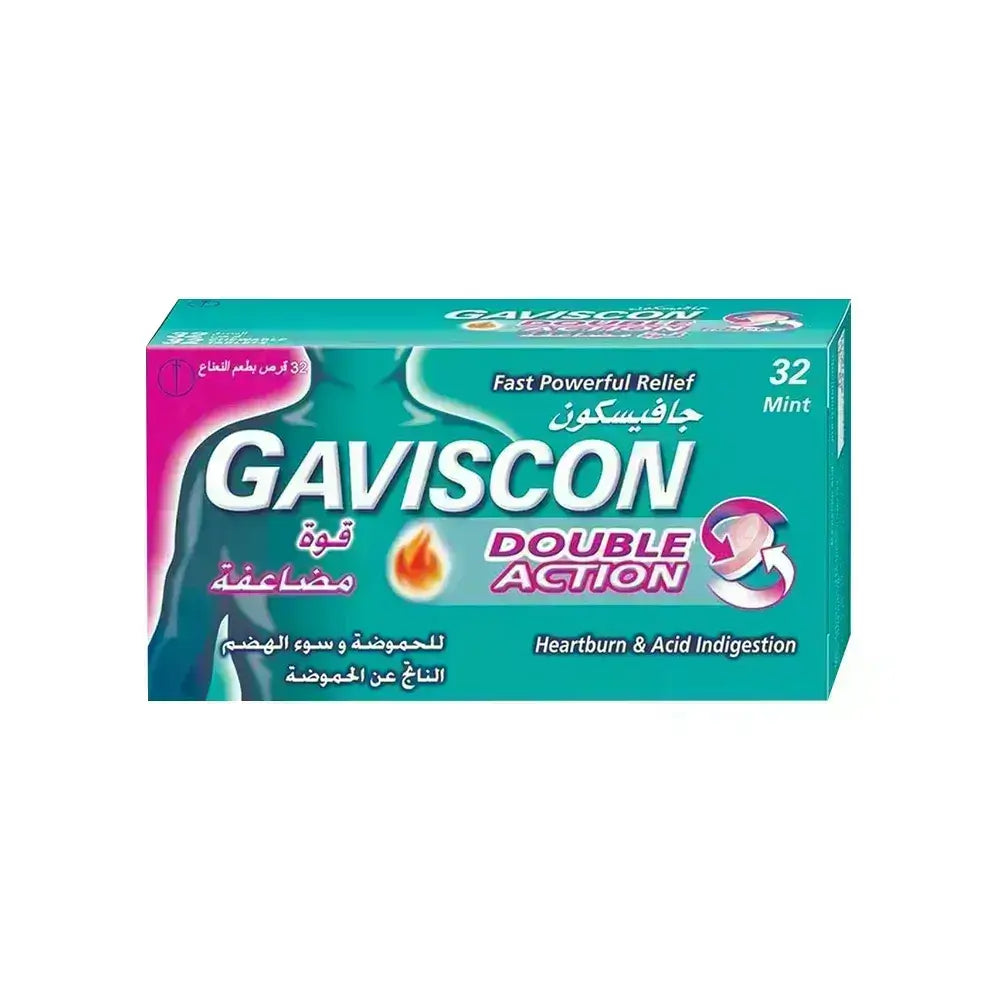 Gaviscon Double Action Mint Flavor 32 Chewable Tabs – Yalladeal